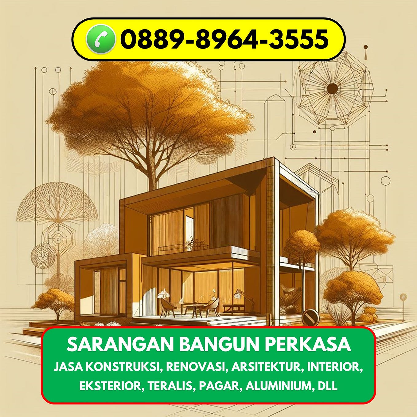 Hub 0889–8964–3555, Kontraktor Rumah Mewah Minimalis Modern 2 Lantai di Malang - rranirah - Medium