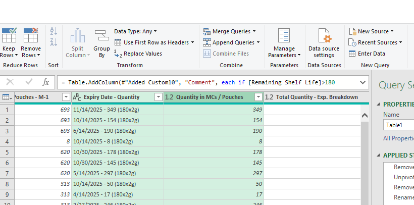 Calculating Running Total for a list of items in Power Query — application of custom function ...