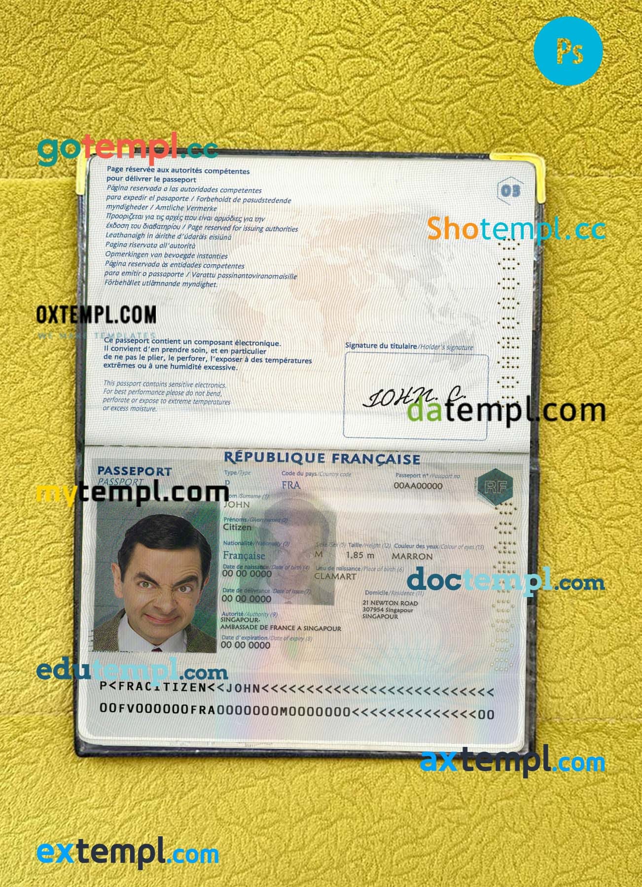 sample Cuba passport editable PSD files, scan and photo-realistic look ...
