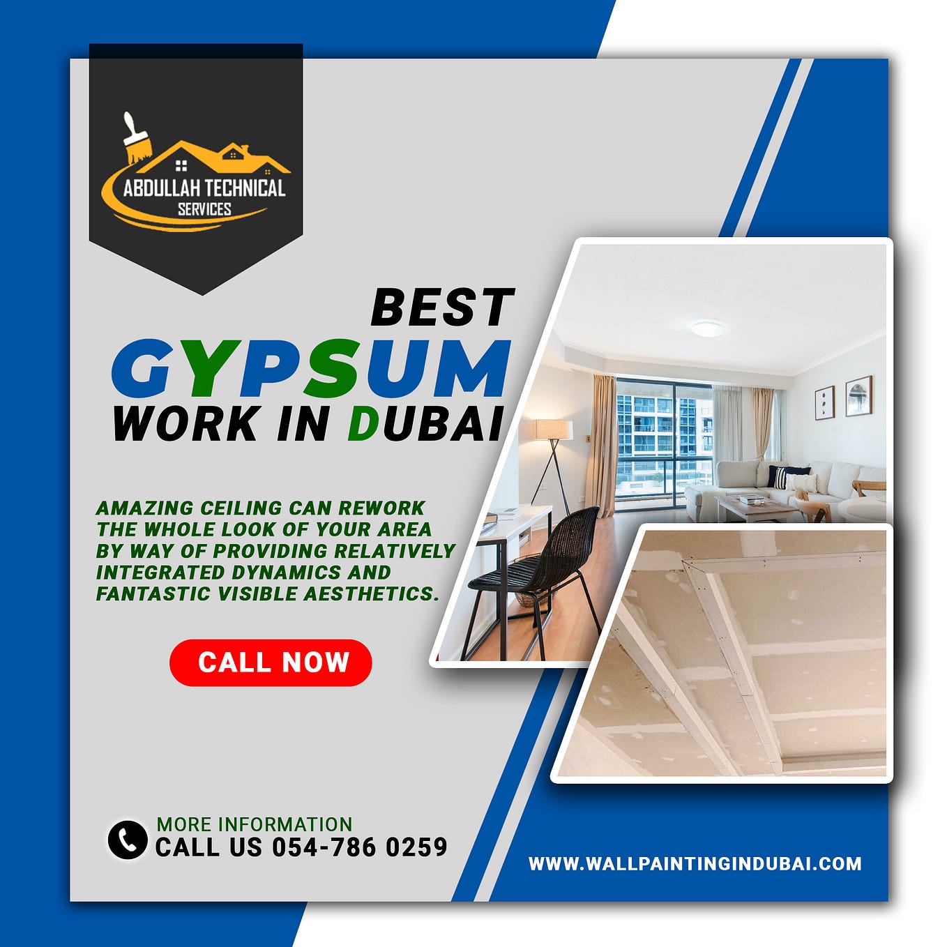Gypsum ceiling work Dubai| Gypsum partition work in Dubai ...