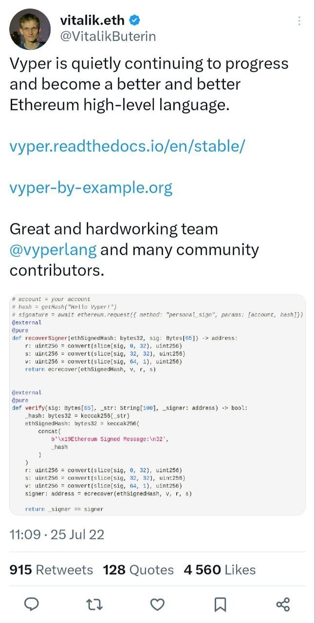 Why Vyper Lang?. An Overview of the Benefits of Vyper… | by Vyper DAO Token | Medium