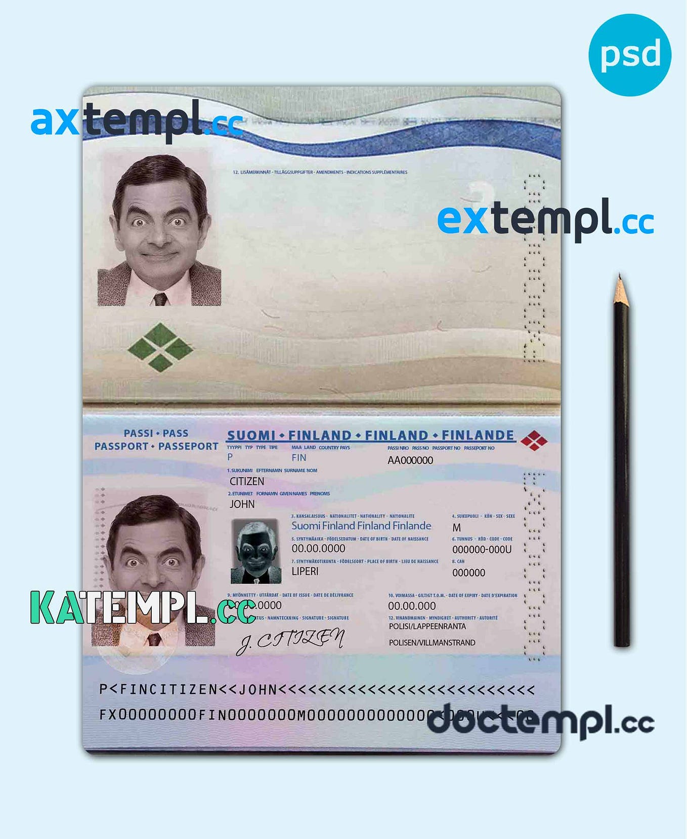 Sample Maldives Passport Template In Psd Format Fully Editable With All Fonts Download By