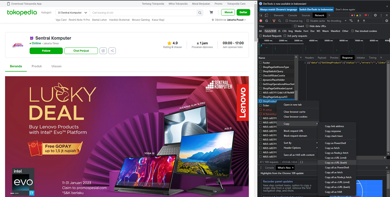 Scrape Produk Dari Tokopedia Menggunakan Python | by Rifqi Ardian | Medium
