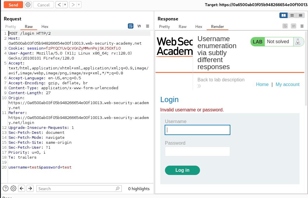 Username enumeration via different responses (PortSwigger) | by Piotr Bazyli | Medium