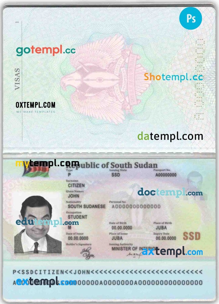 South African Passport Example In Psd Format 19962009 By Intempl Passports Sep 2023 Medium
