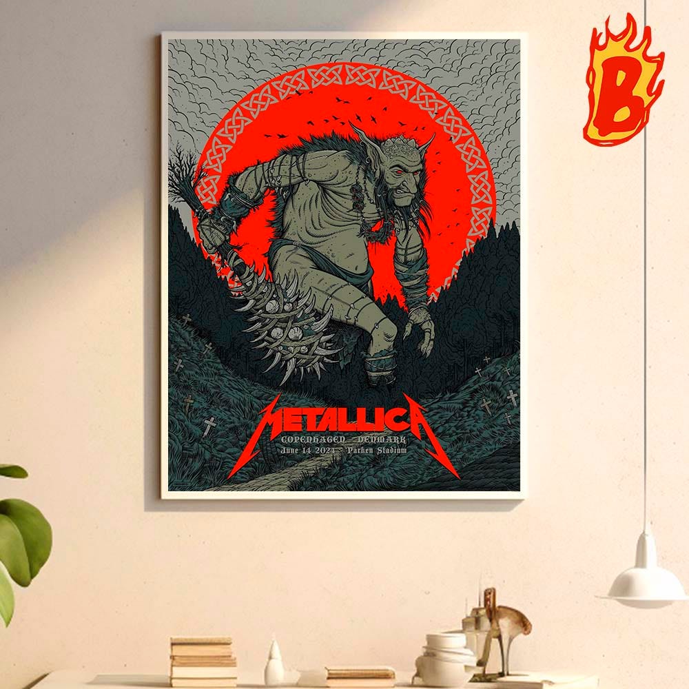 Metallica M72 World Tour First Night Merch Poster At Parken Stadium In ...