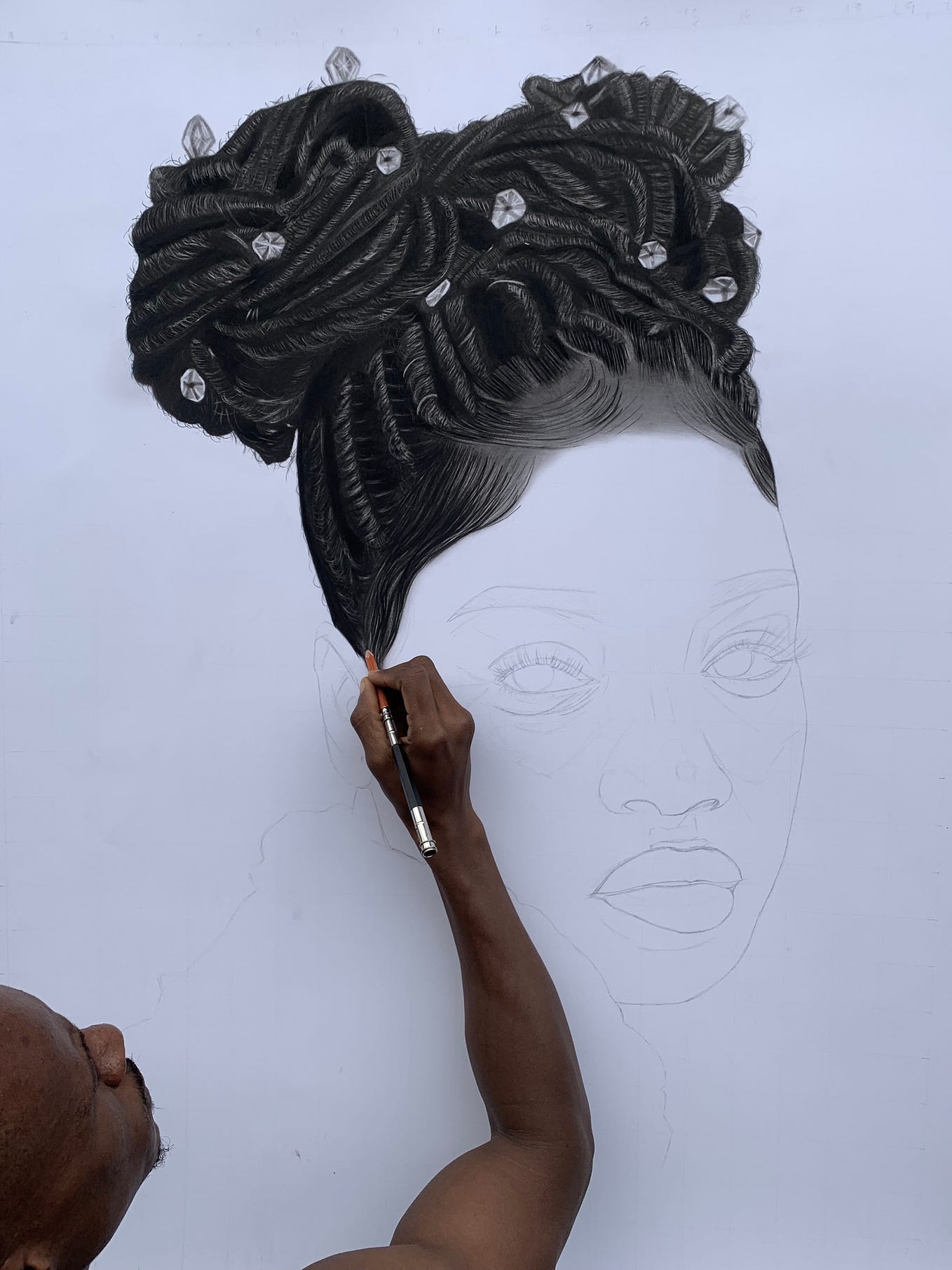 Pencil drawing using charcoal - Ipencil8 - Medium