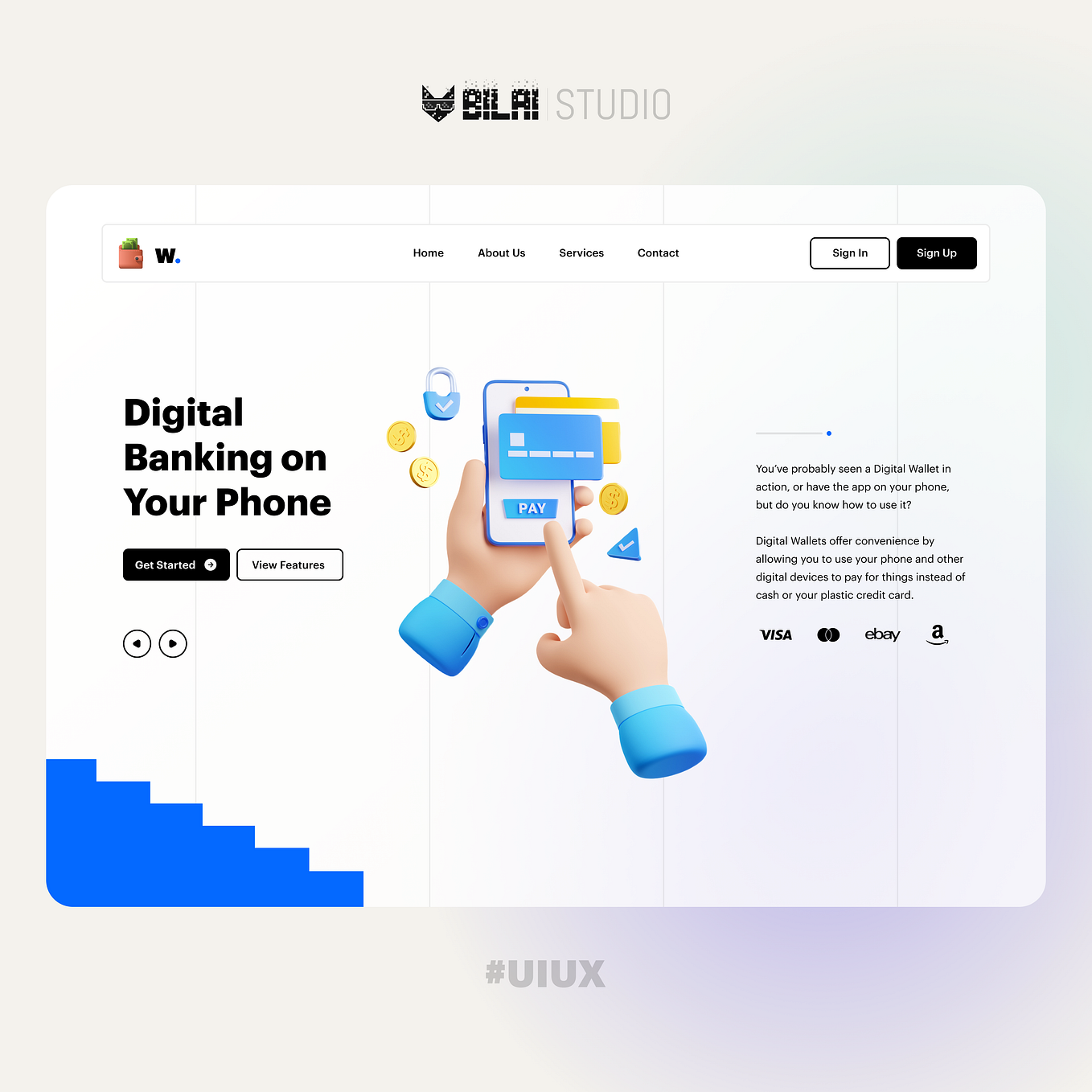 Image Generating AI Website Header UI/UX Design - Bilai Studio - Medium