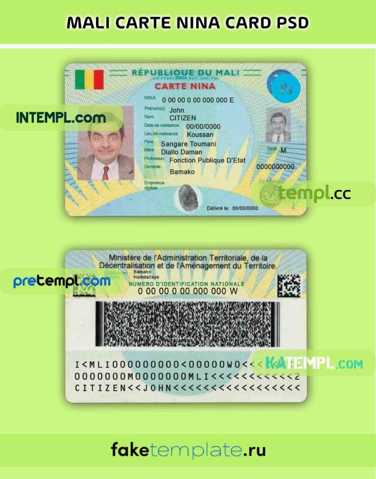 Slovakia identity card PSD download template - Intempl ID - Medium