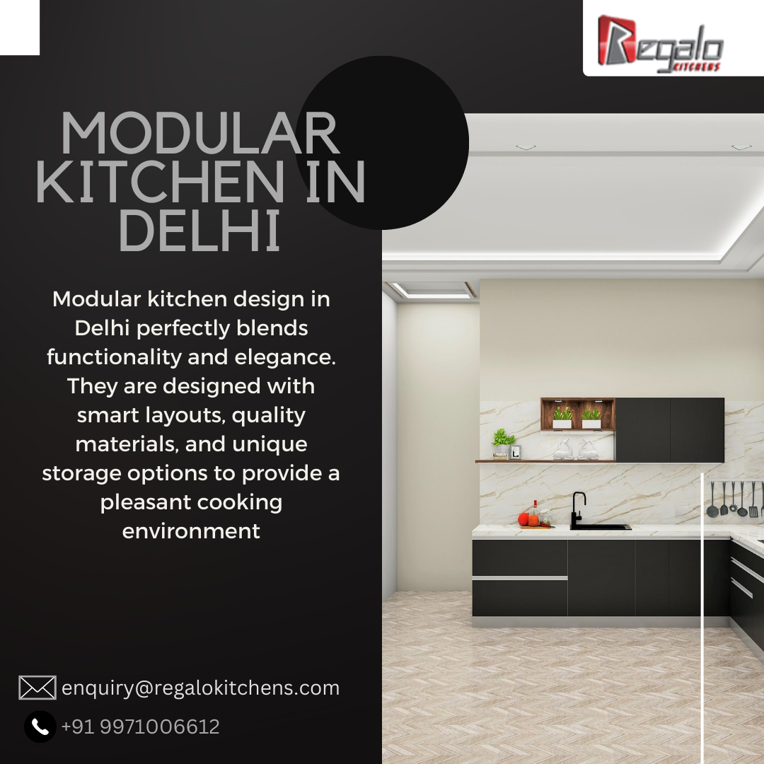 Small Modular Kitchen Design in Delhi - Regalo kitchens - Medium