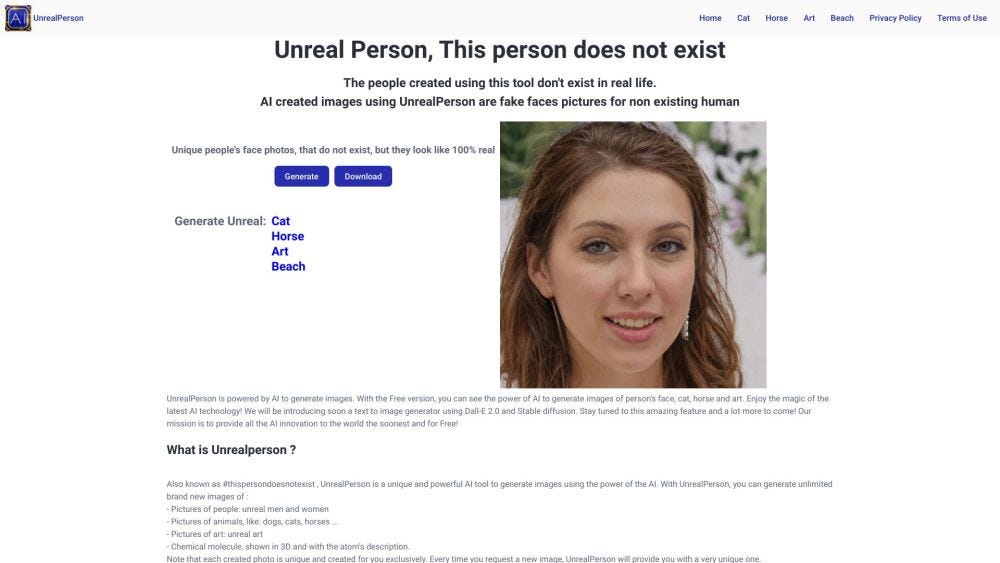 Face Generator Unreal Person Medium