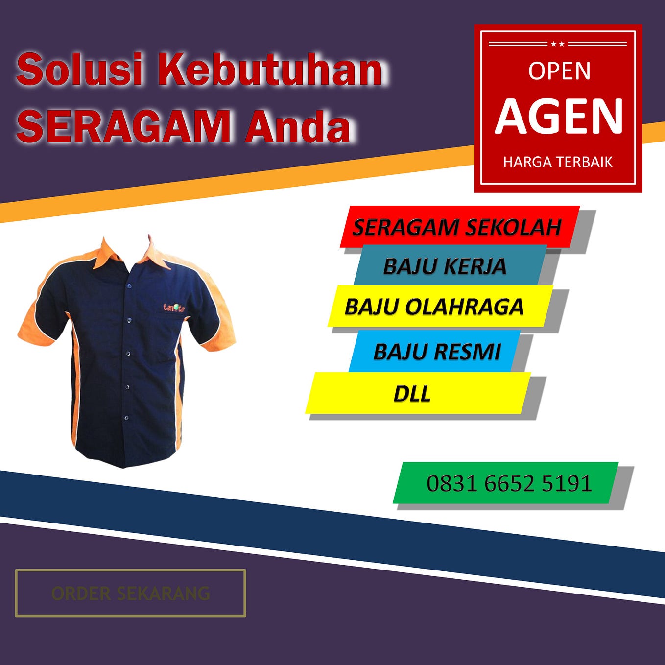 0831–6652–5191 (LANGSUNG DARI KONVEKSI), Di cari Agen Baju Seragam ...