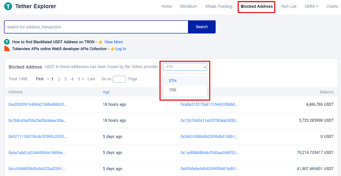 How to know if an address is blacklisted on TRON? | by Tokenview.io | Medium