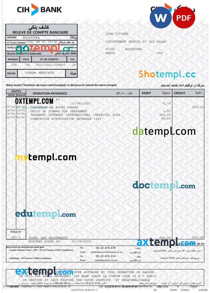 Mexico Banorte bank statement template in Word and PDF format | by Doctempl | Medium