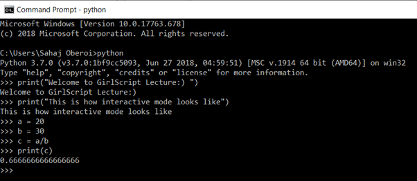 Script Mode Programming In Interactive Mode Programming We By