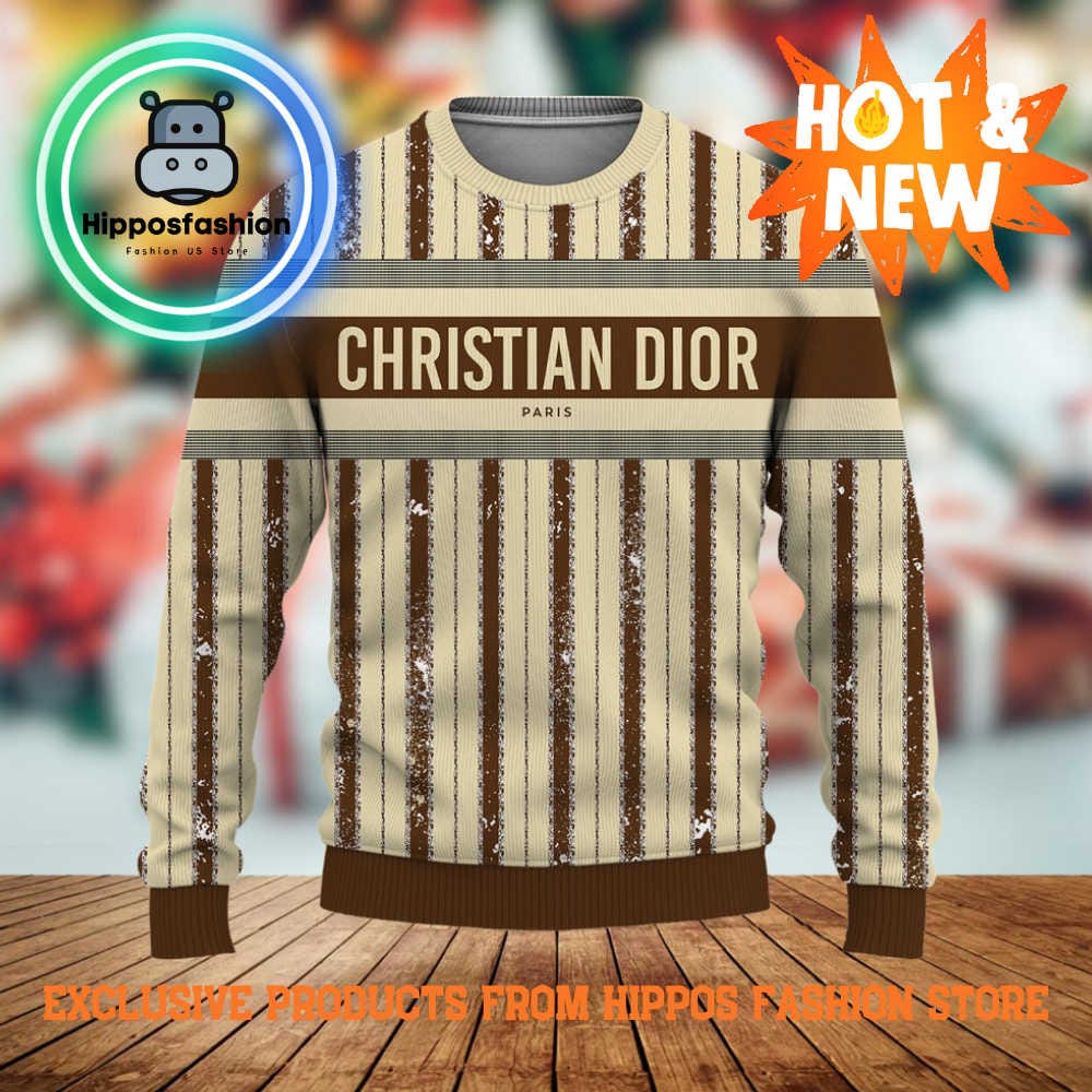 Christian Dior Pattern Logo Brand Luxury Ugly Christmas Sweater | by ...