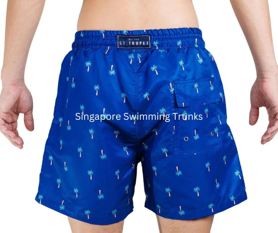 Singapore Swimming Trunks - Bistro St Tropez - Medium