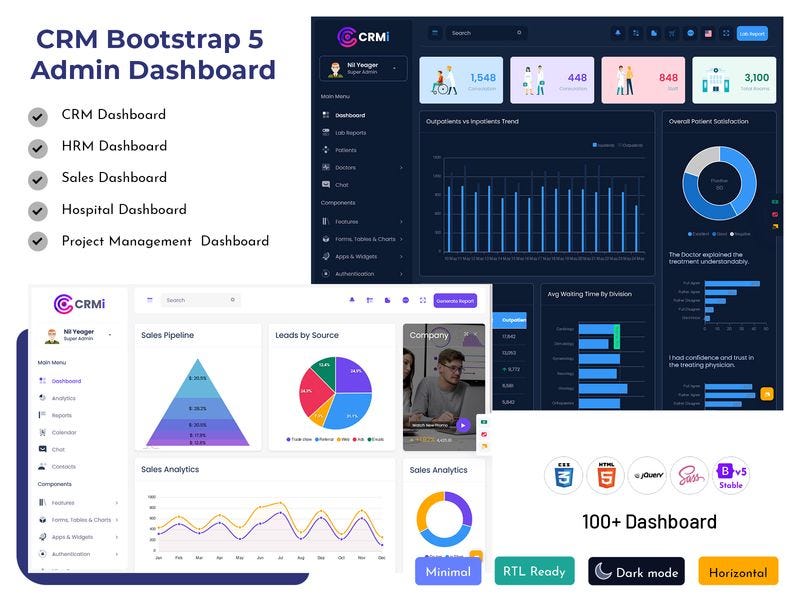 CRM Dashboard Bootstrap 5 Admin Template - Suzenhadid - Medium CRM Dashboard Bootstrap 5 Admin Template - Suzenhadid - Medium