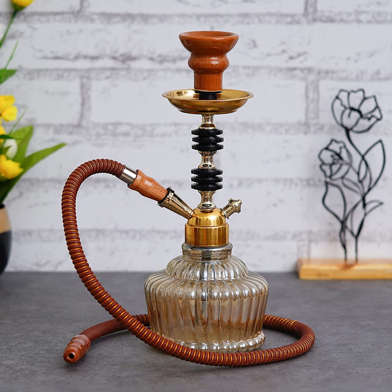 JaipurCrafts Premium Designer Black Petite Lindo Style Hookah set ( 12 ...