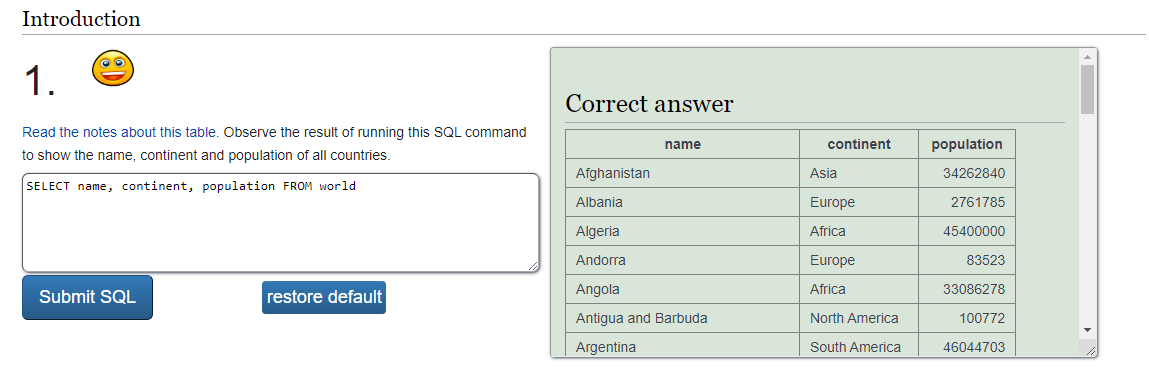 Mastering SQL with SQLZoo: A Comprehensive Guide to Solving SQL Challenges : SELECT Basic | by ...