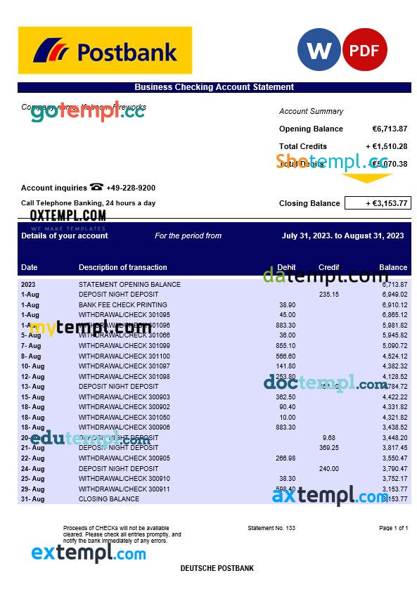 SNS Bank enterprise account statement Word and PDF template download ... SNS Bank enterprise account statement Word and PDF template download ...