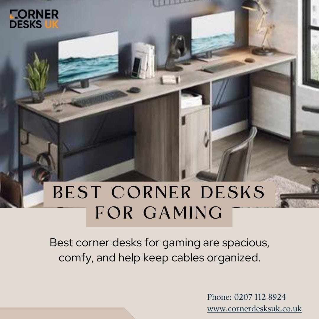 Wood Corner Desk - Corner Desks for Gaming - Medium