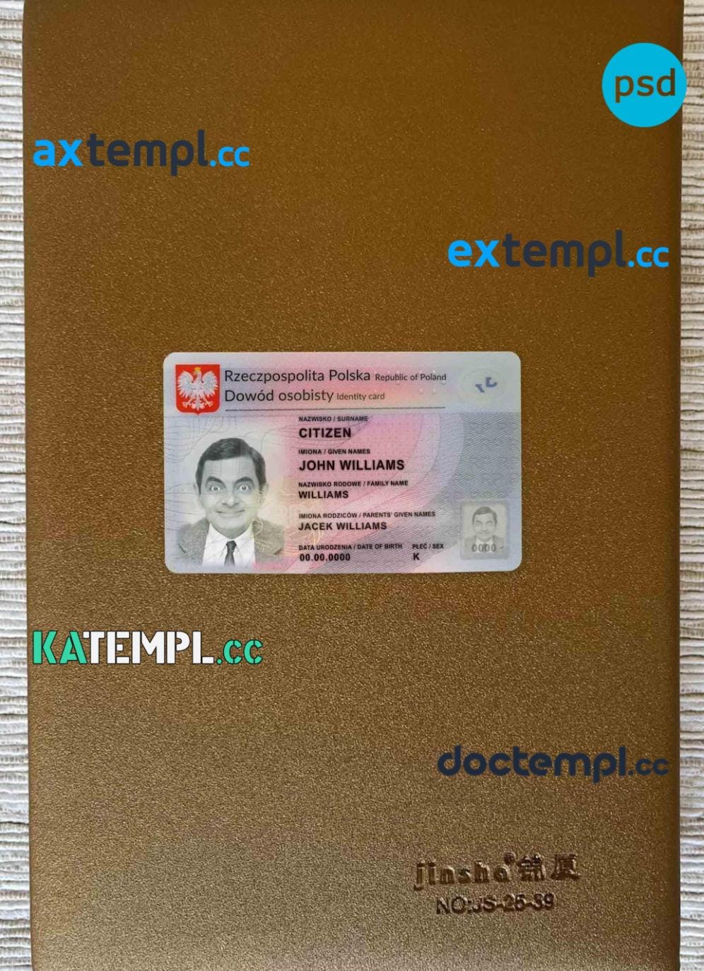 Slovenia ID card PSD files, scan look and photographed image, 2 in 1 ...