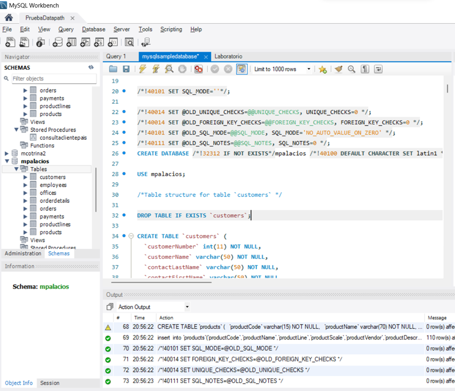Laboratorio: Tablas Relacionales SQL - Mario Palacios - Medium