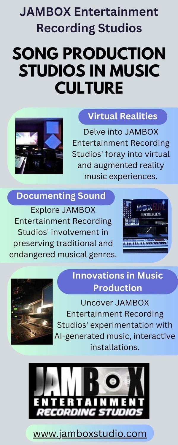 Song Production Studios in Music Culture - JAMBOX Entertainment ...