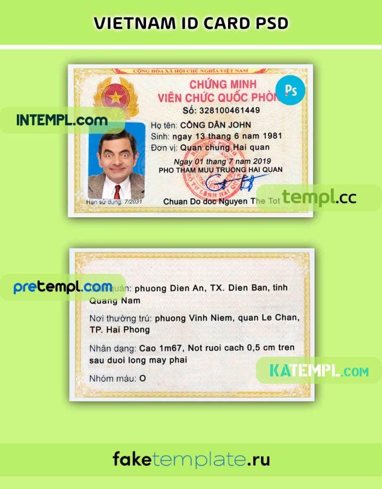 Thailand identity card PSD download template - ID Intempl - Medium