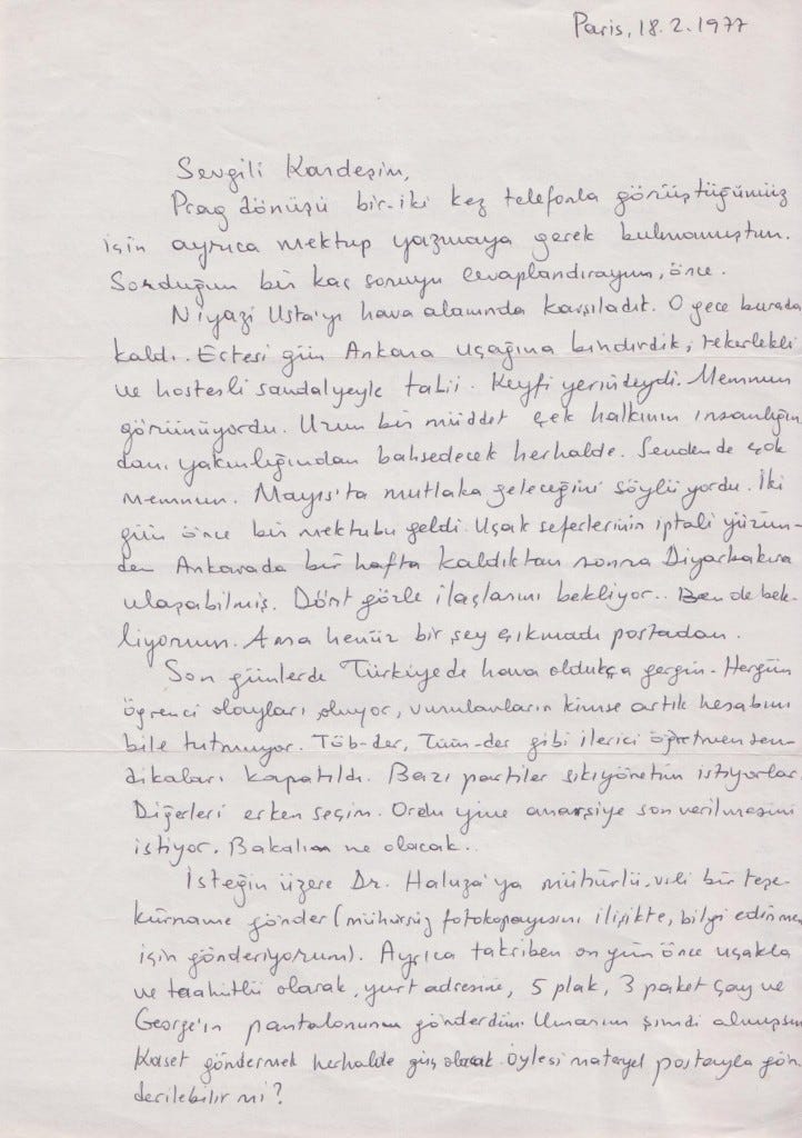 14–11–1976 Kendal Nezan’ın (Salim Gemici) mektubu | by Dr. Yekta Uzunoglu | Medium