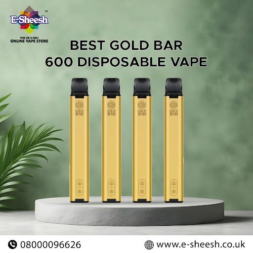 Best Gold Bar 600 Disposable Vape - E-Sheesh - Medium