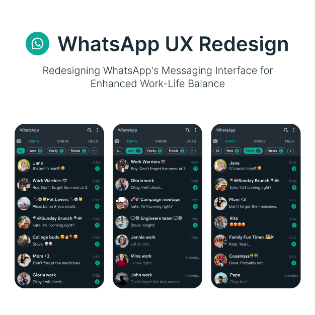 Whatsapp UI/UX Redesign. Concept by Harsh Ramchandani | by Harsh ...