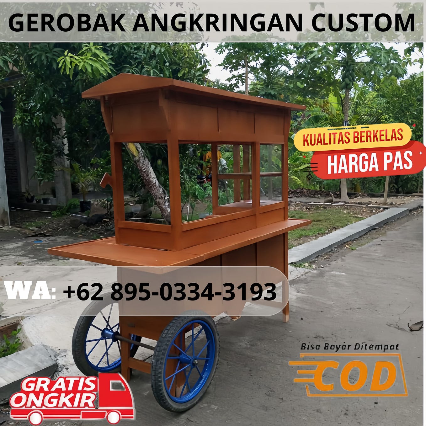 WA 0895 0334 3193 FREE ONGKIR LURR!!! Pusat Gerobak Mie Ayam Bakso Kayu ...