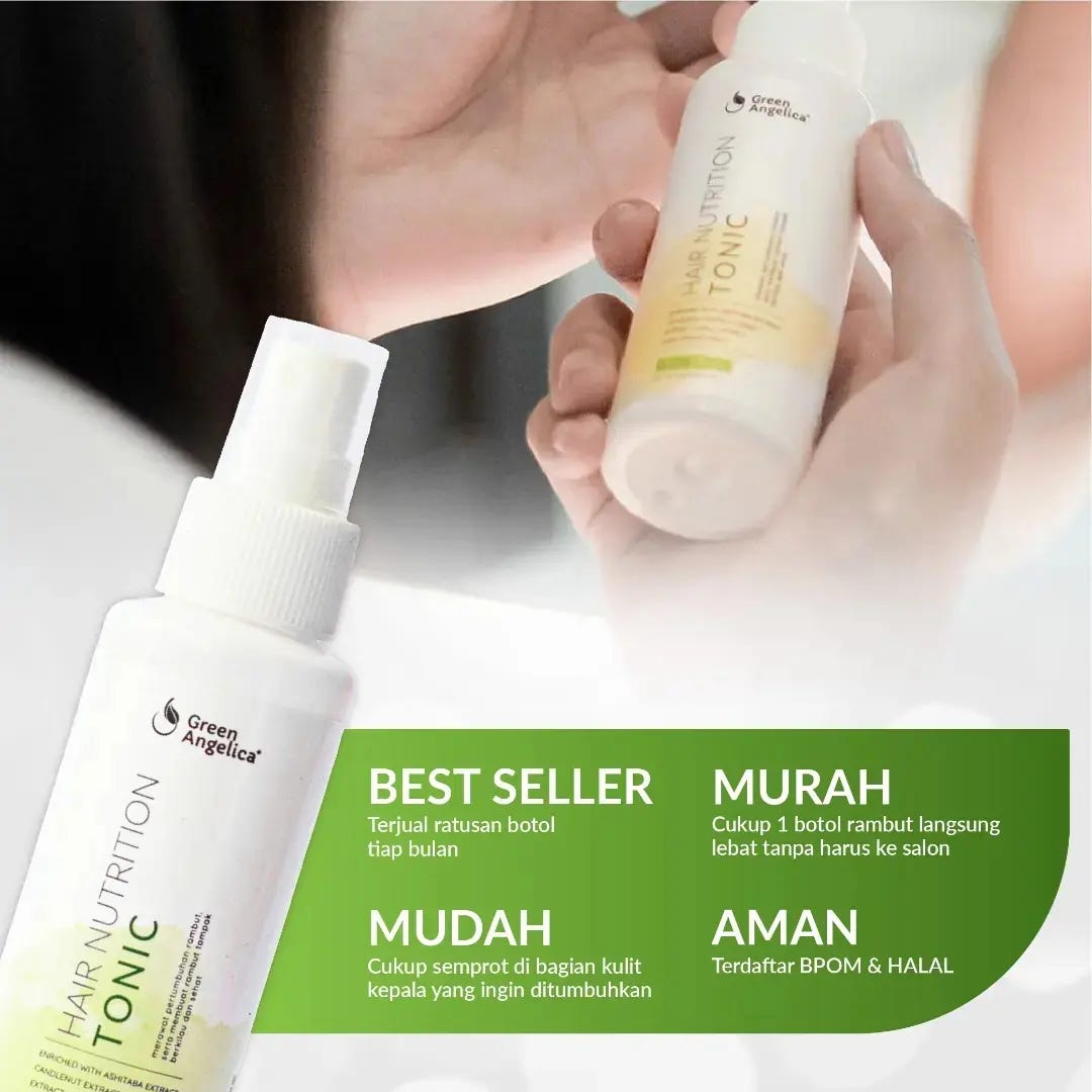 PROMO, 0822-2909-5239, Masker Penebal Rambut Green Angelica Green ...