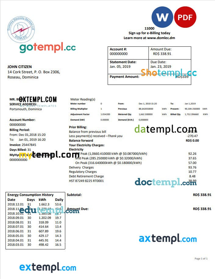 INDIA MAHARASHTRA ELETRICITY utility bill, PDF and Word download ...
