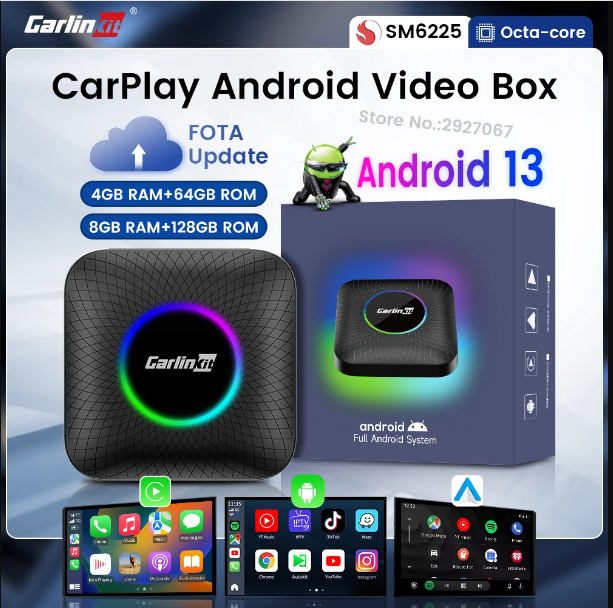 CarlinKit Wireless CarPlay Ai Box Android 13 Plus 665 4GLTE Netflix ...