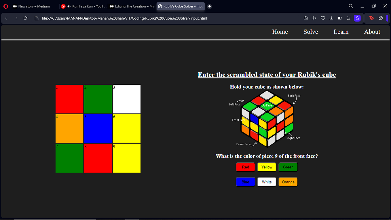 The Creation. Creating a Rubik’s Cube solving website… | by Manan Shah ...