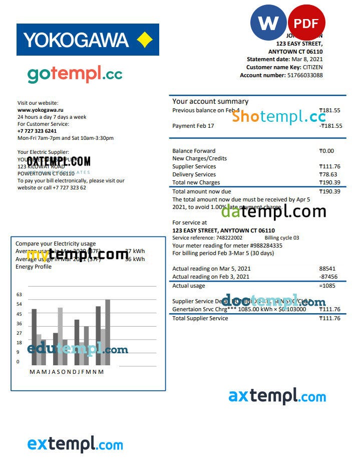 Italy Gruppo Hera utility bill, Word and PDF template | by Shotempl ...