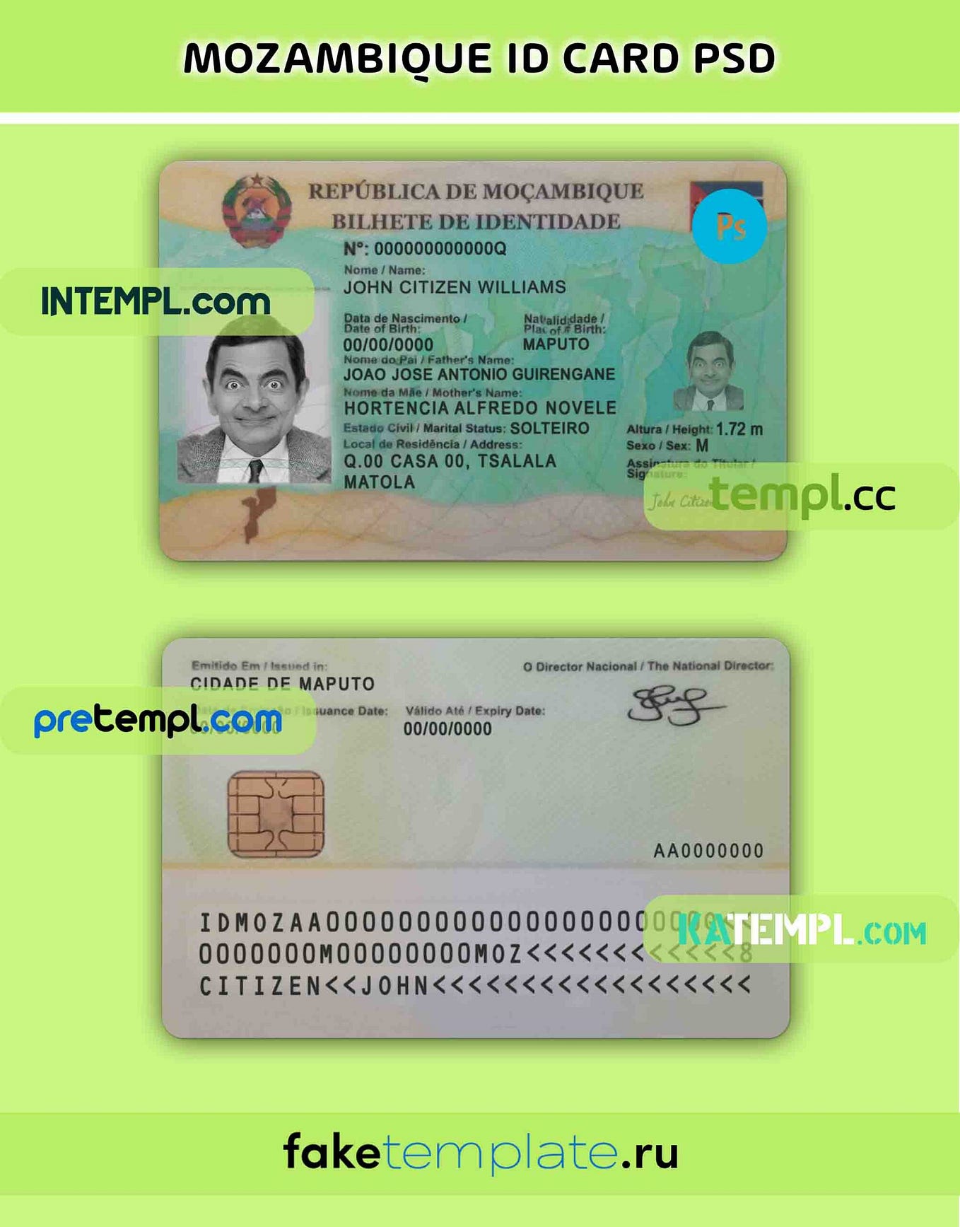 France identity card PSD download template with fonts - Intempl - Medium