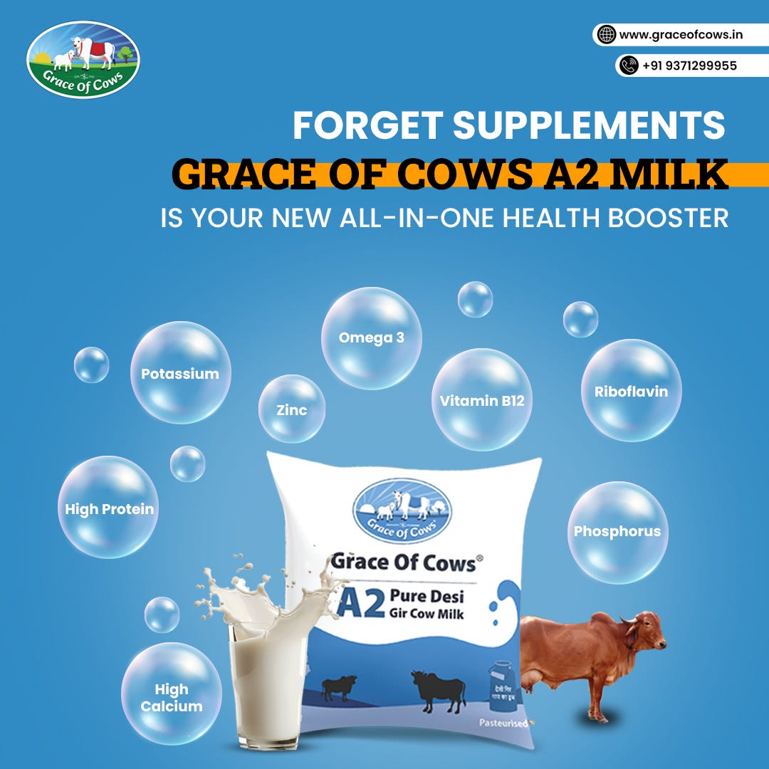Grace of Cows A2 Gir Cow Milk — Rich, Nutritious, and Pure - Grace Of ...