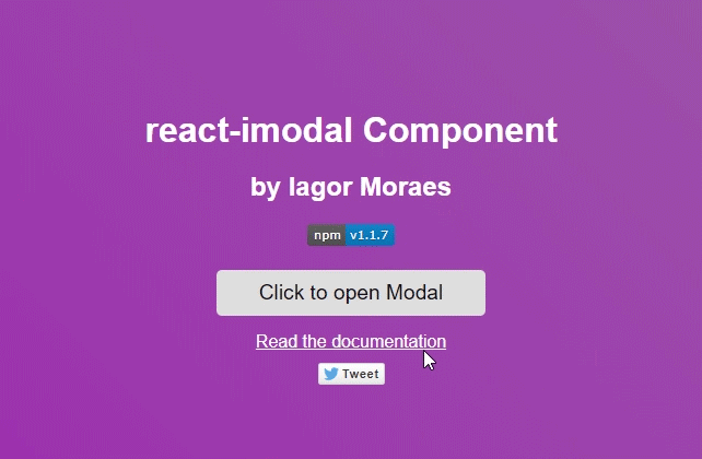 Well the react-imodal is a pre made modal component with a default design and some features like ...