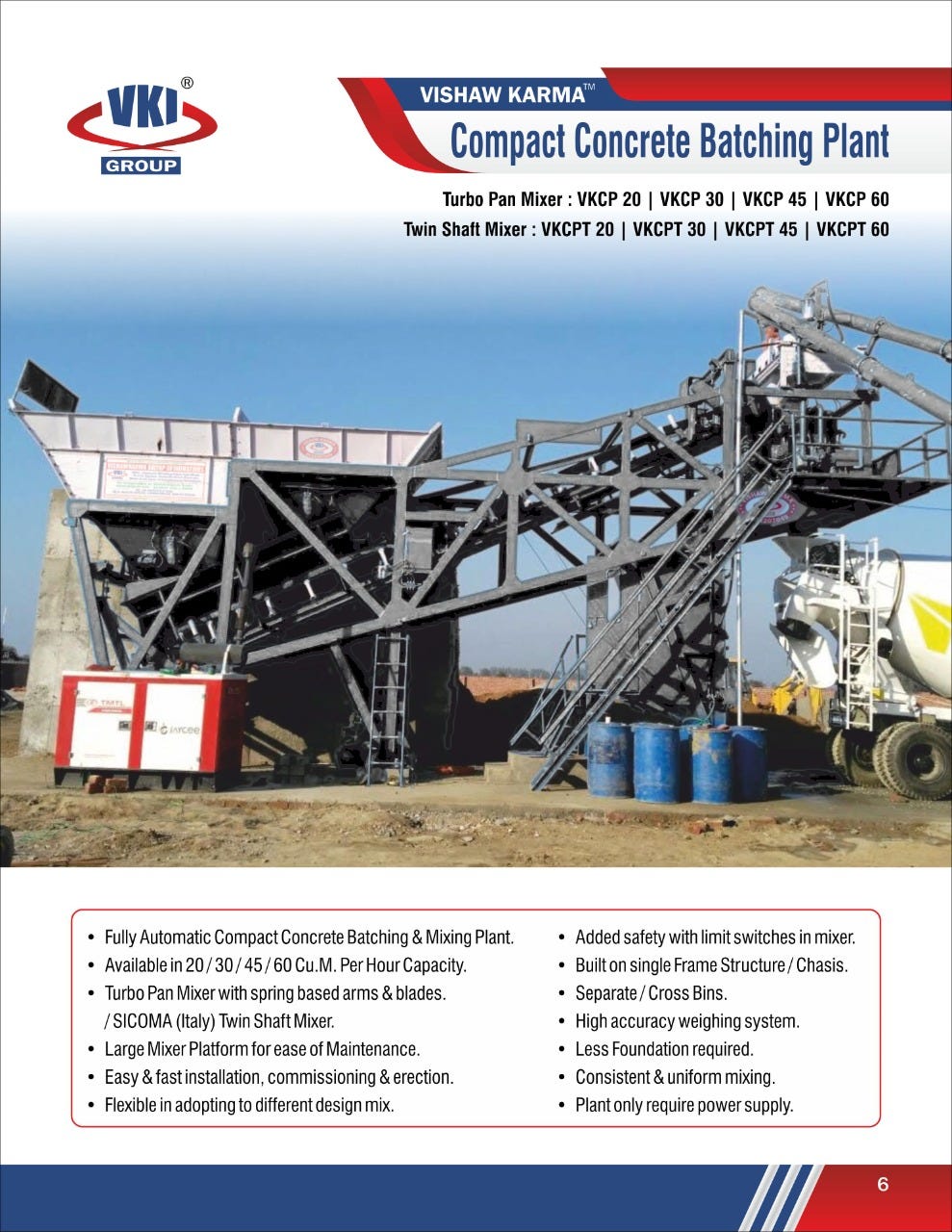 STATIONARY CONCRETE BATCHING PLANT TWIN SHAFT MIXER ...