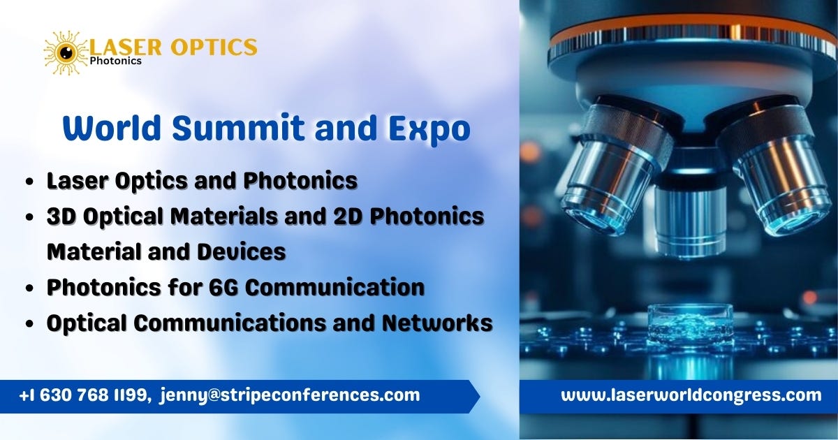 World Summit and Expo on Laser Optics and Photonics | by naveen | Oct, 2024 | Medium