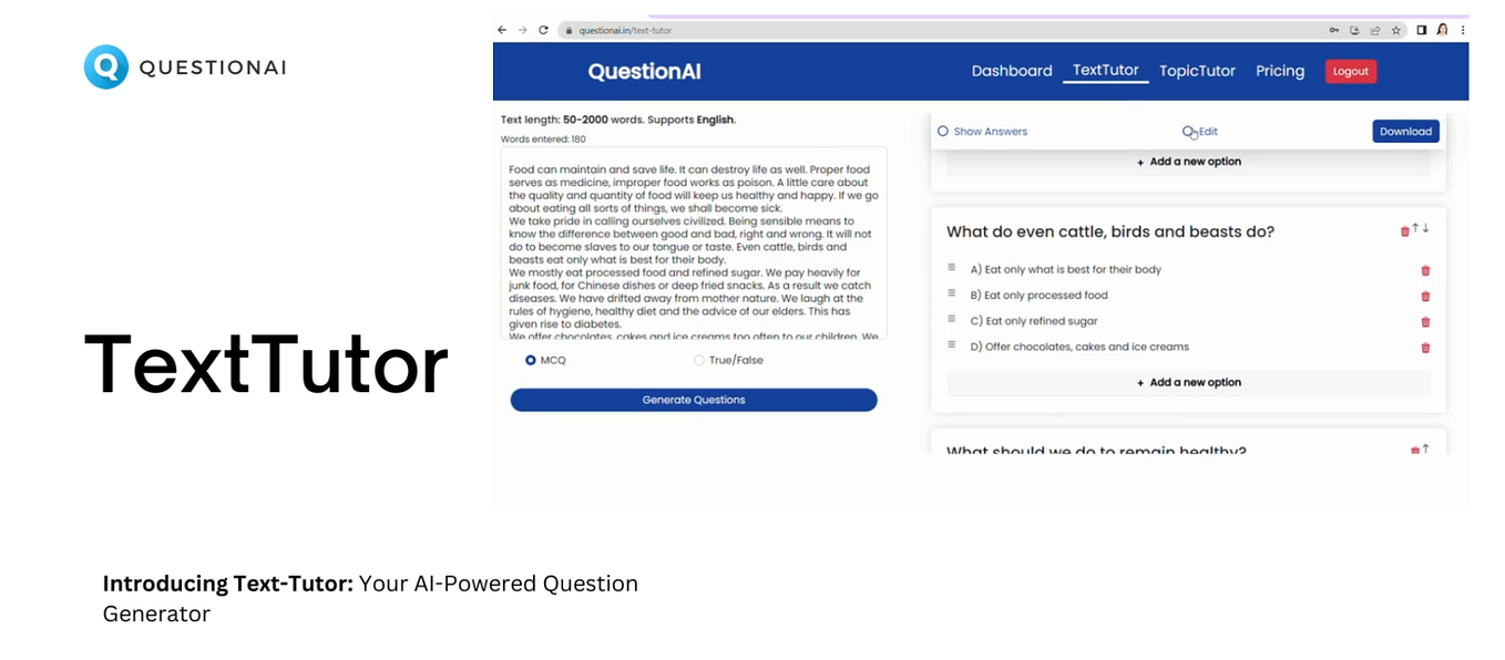 Introducing an AI Model for Automated Question Generation | by QuestionAI | Medium