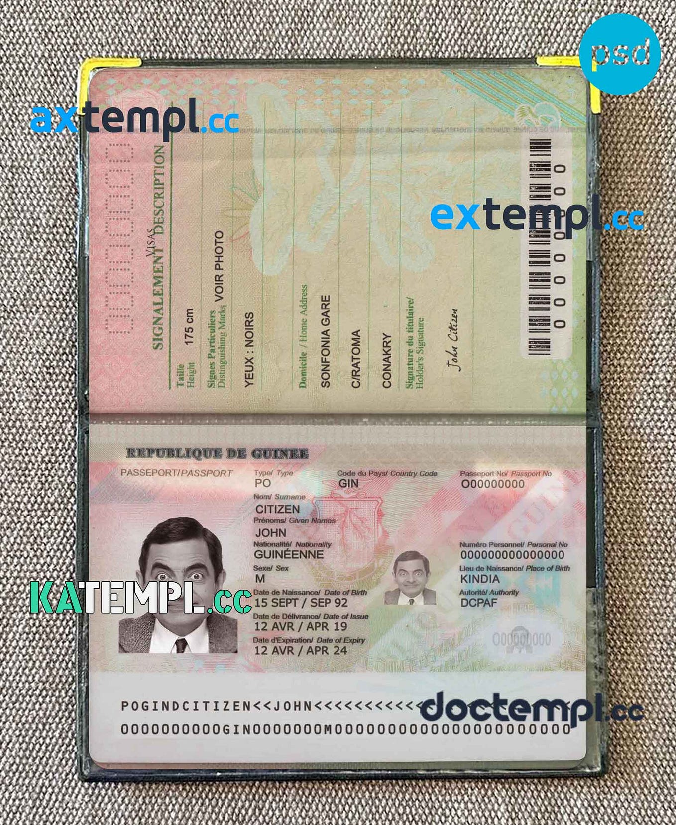 sample Hungary passport editable PSD files, scan and photo look ...