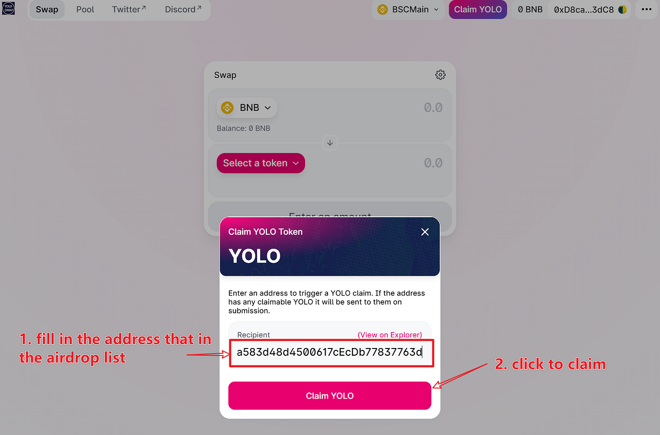 How to claim YOLO token on yoloswap.org - YOLOSWAP - Medium