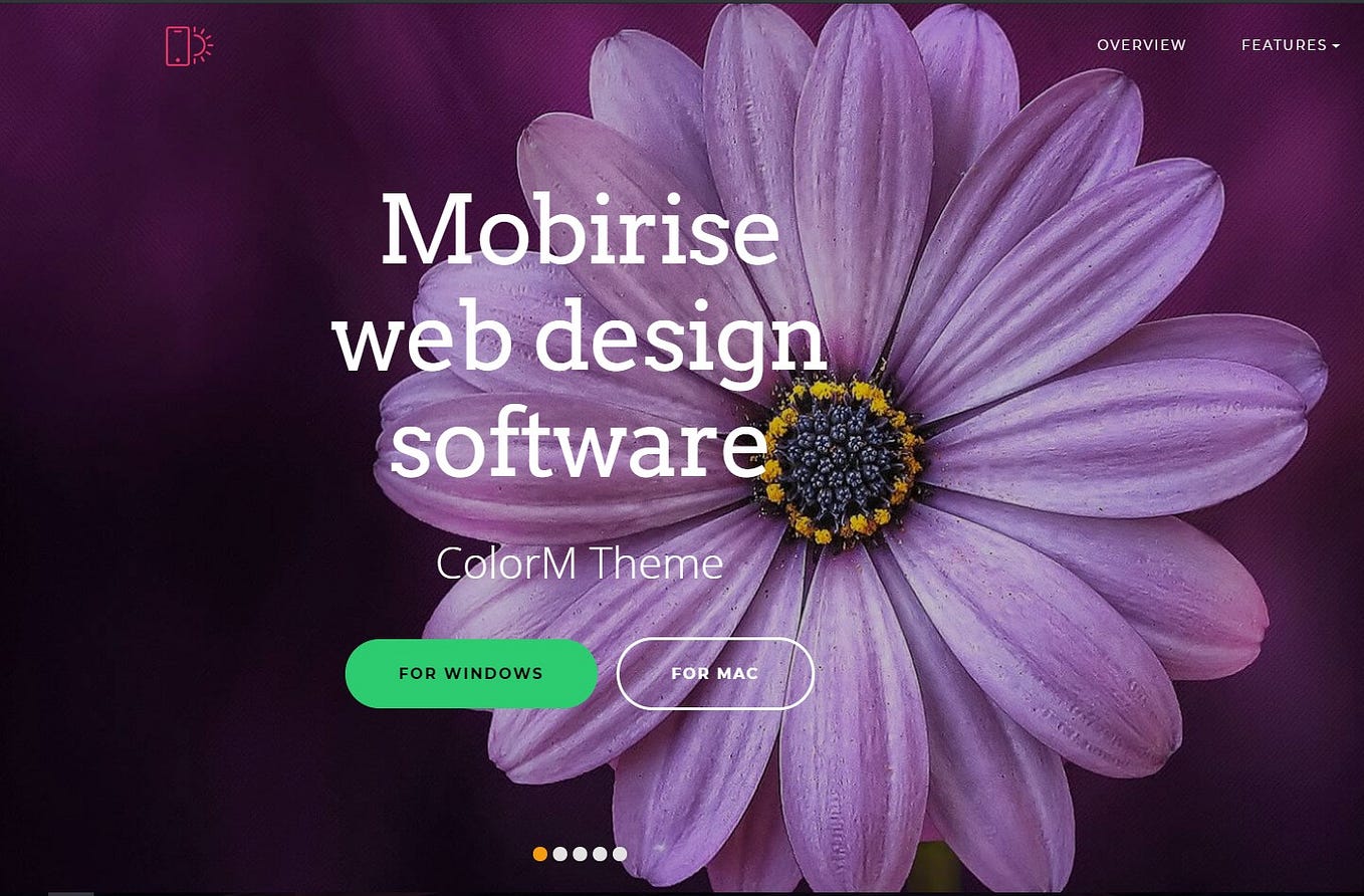 Mobirise template design — LightAMP Menu Blocks | by mobirise | Medium