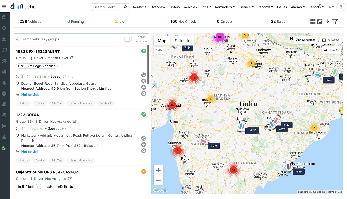 Marker, Marker with custom label, react-google-maps/api , clusterer , | fleetx engineering