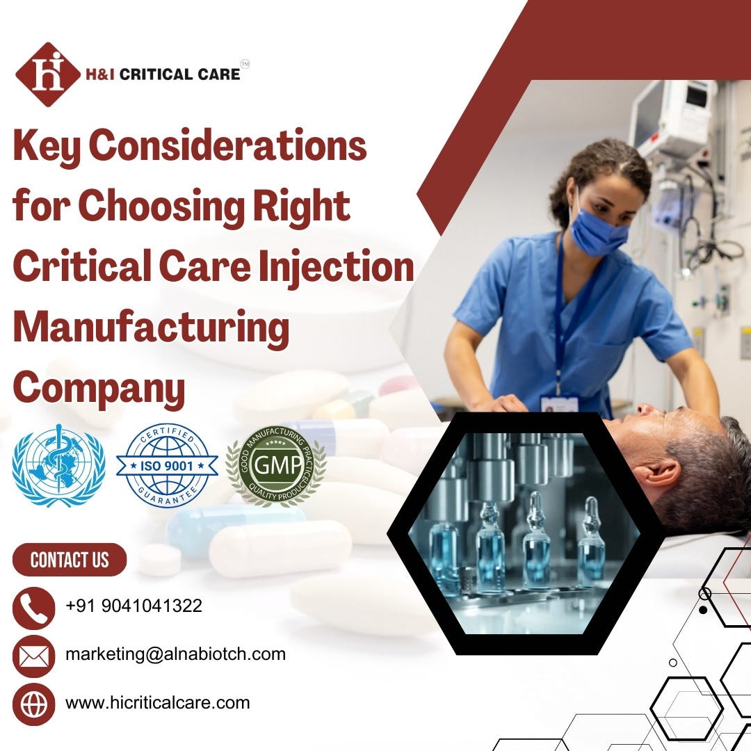 How to Choose the Right Critical Care Medicine Company? | by H&I ...